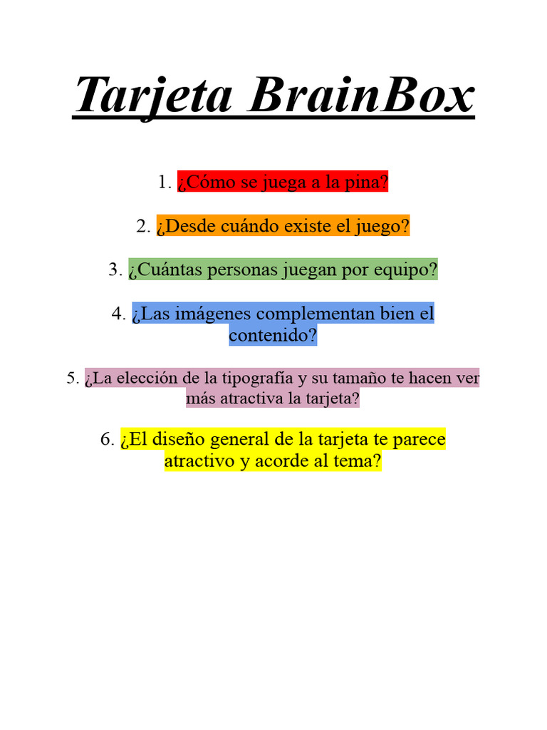 Tarjeta BrainBox | PDF