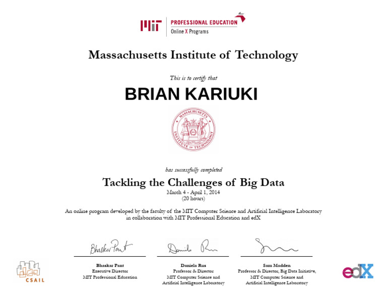 Certificate MIT | PDF