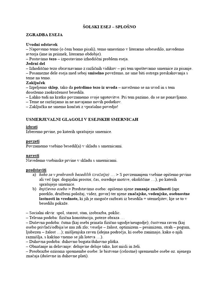 Šolski Esej | PDF