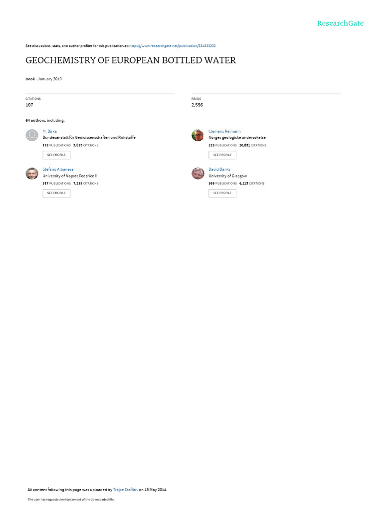 Review Bottle Water Atlas Matschullat Env Geosc | PDF | Water ...