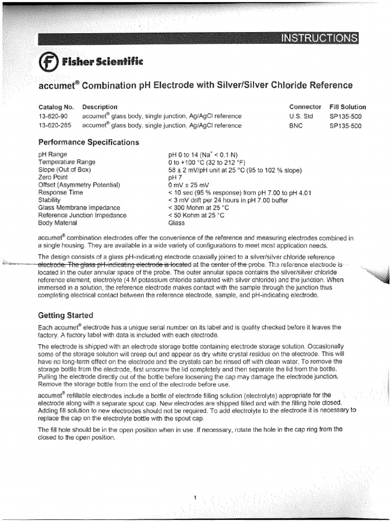 PH Electrode Silver Chloride | PDF