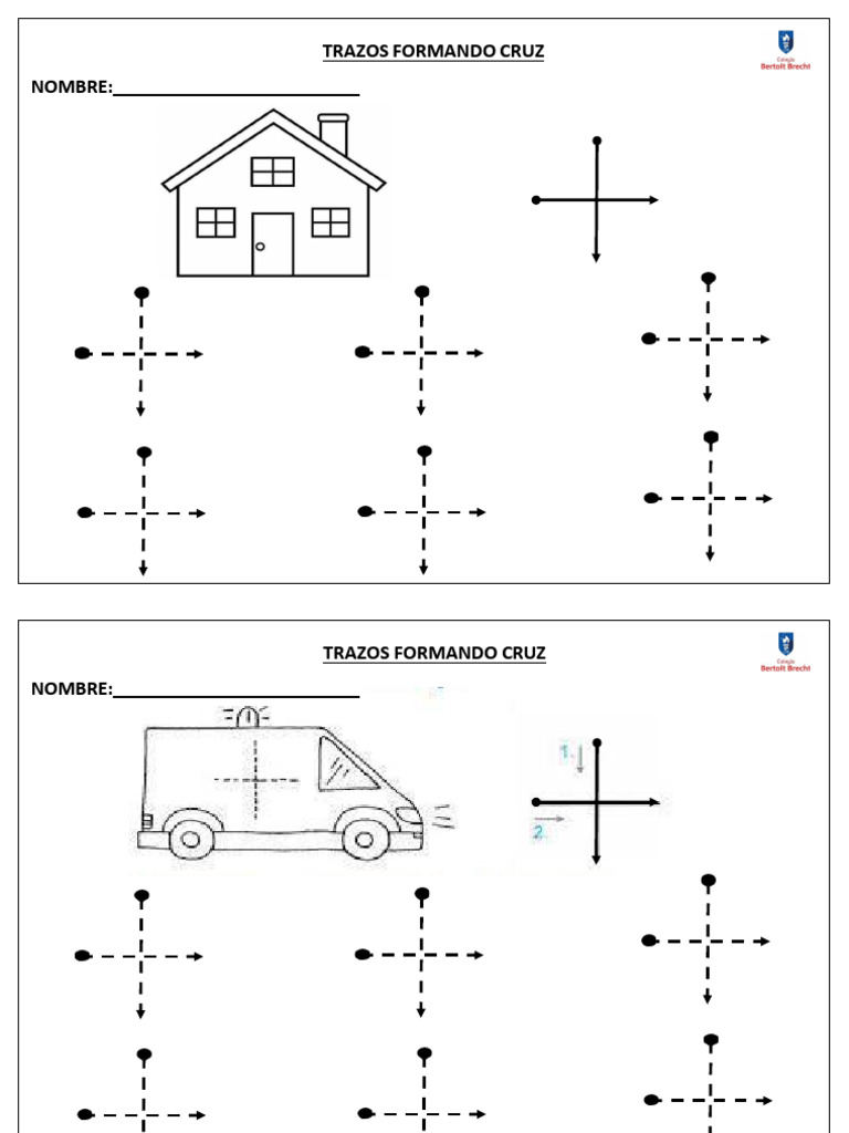Trazos Formando Cruz Nombre - Sem6 | PDF