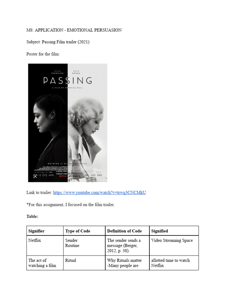 Passing Film - Media Psychology | PDF