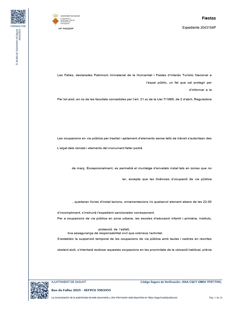 Ban de Falles 2025 - Sefycu 5903455 | PDF