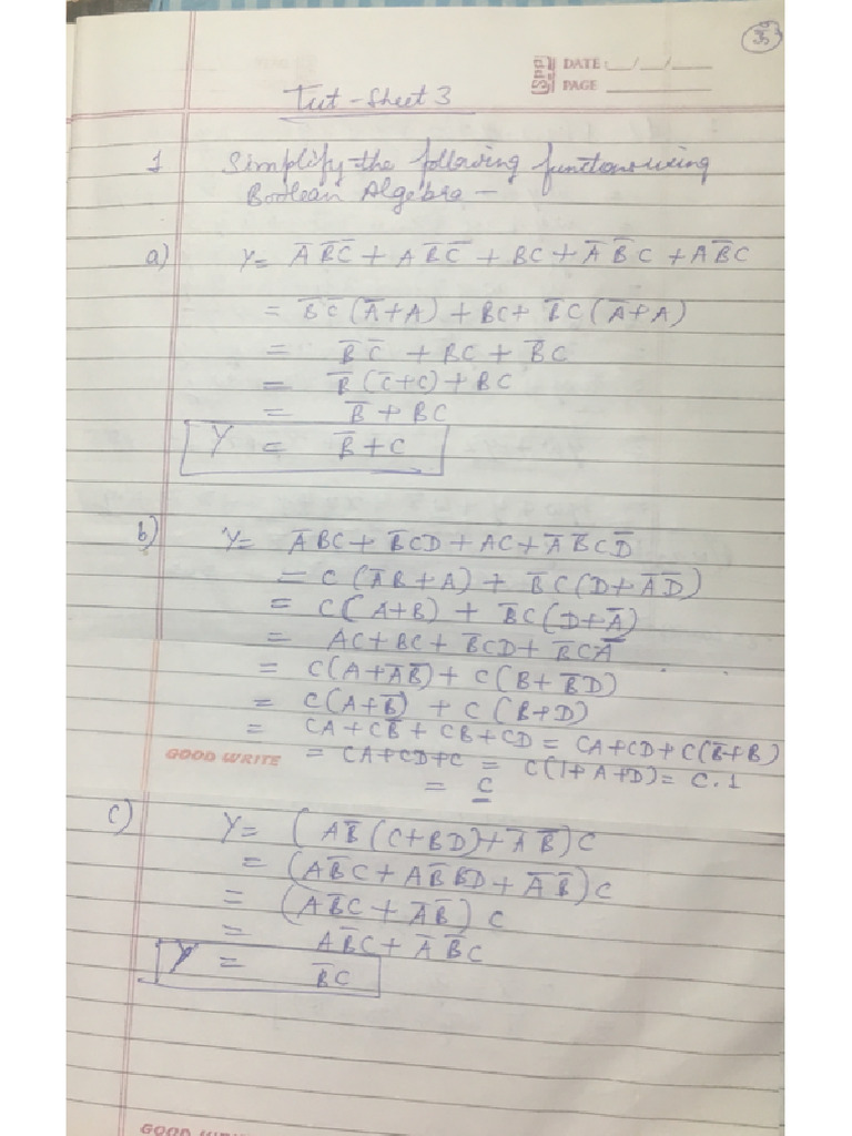 Solution Tut 3 | PDF