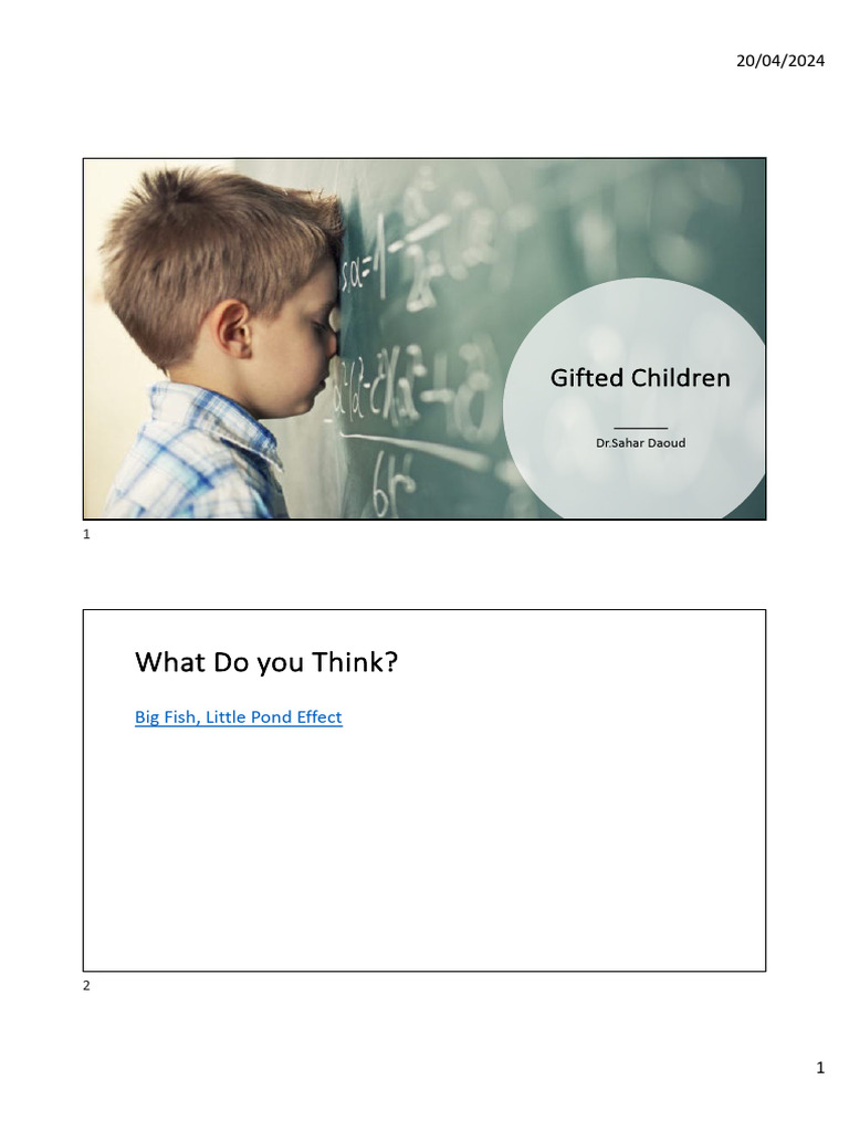 Gifted Children Lecture | PDF | Gifted Education | Mentorship