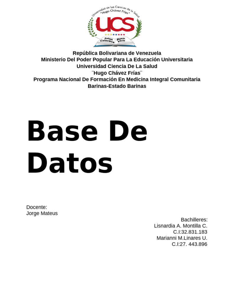 Trabajo Base de Datos Listo | PDF | Bases de datos | Datos