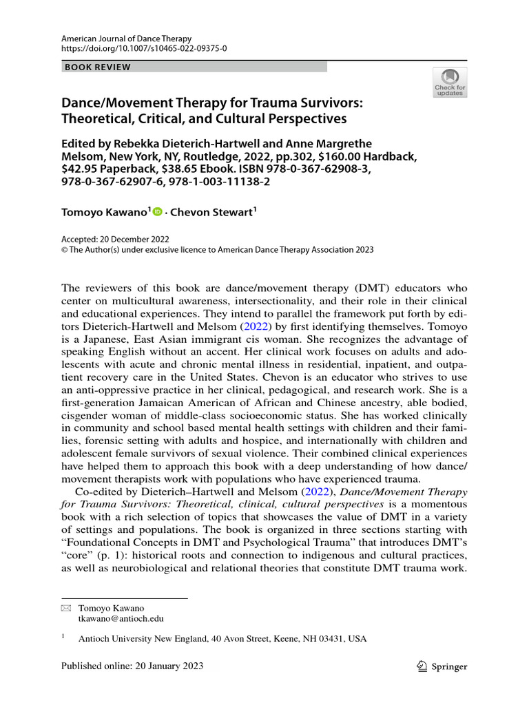 Dance Therapy for Trauma Survivors Review | PDF | Psychotherapy ...