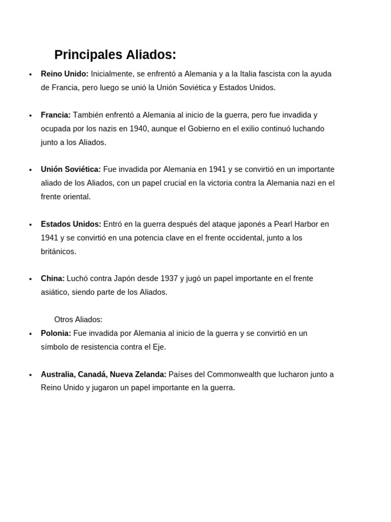 Principales Aliados | PDF