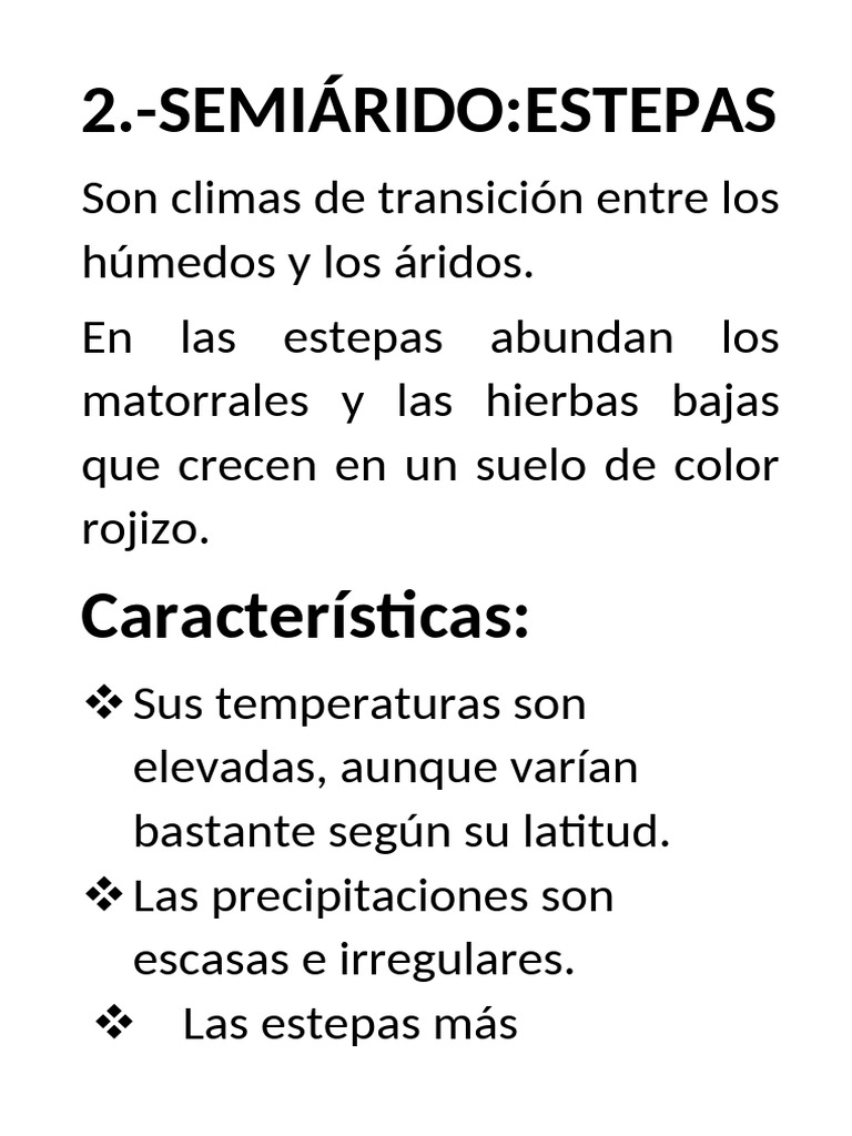Tipos de Estepas: Frías y Cálidas | PDF