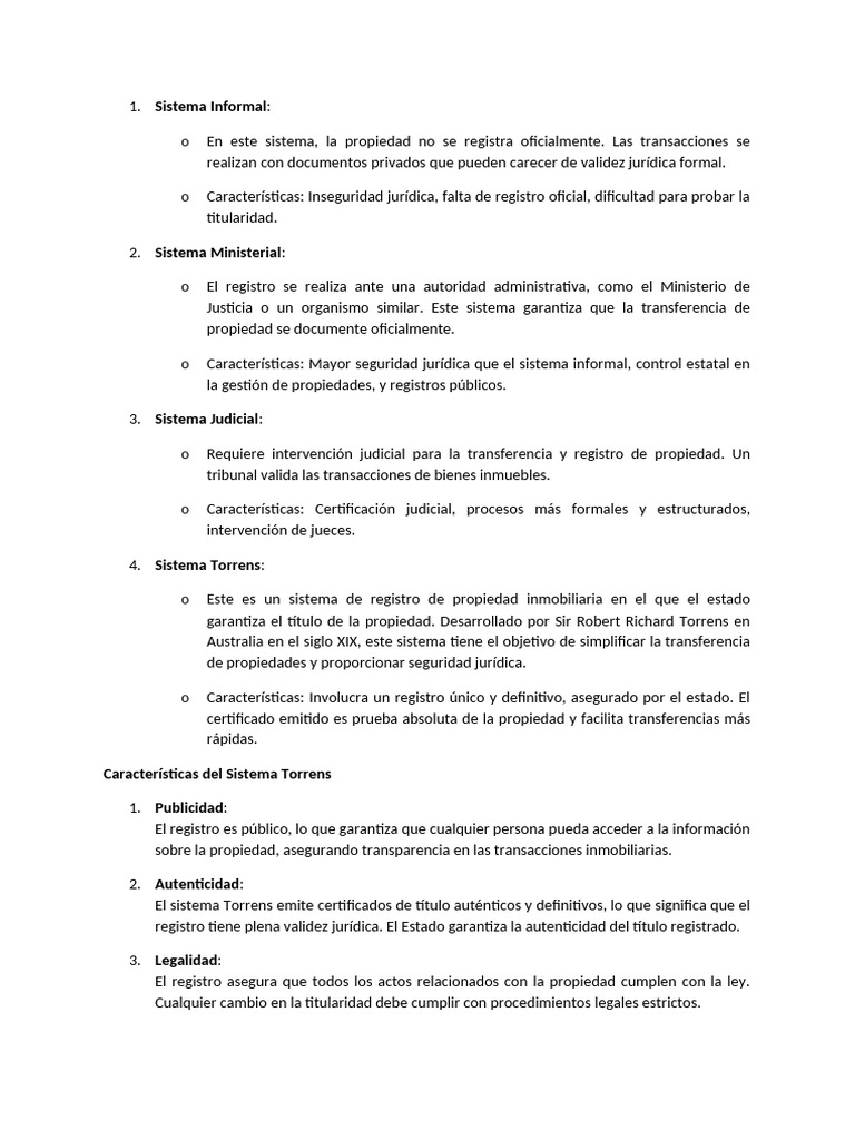 Sistemas Conocidos de Registro de La Propiedad | PDF | Propiedad ...