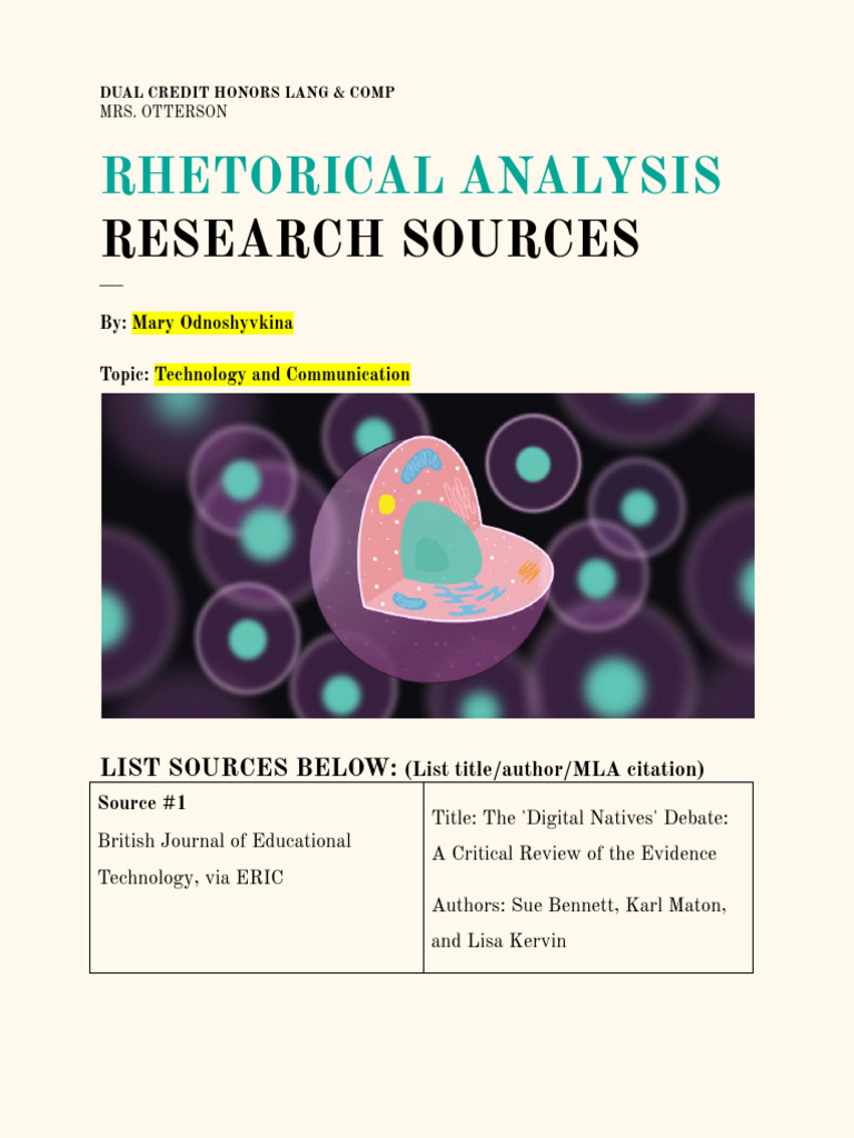 Rhetorical Analysis Sheet | PDF | Logos