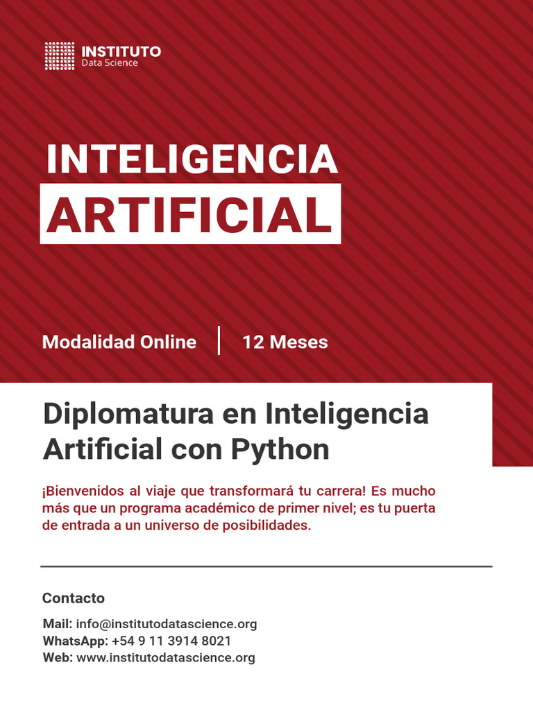 Brochure Inteligencia Artificial Con Python 1 | PDF | Aprendizaje automático | Inteligencia ...