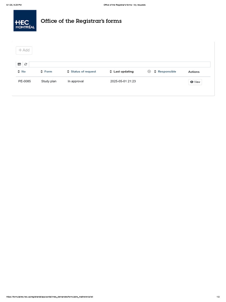 1.office of The Registrar's Forms - My Requests | PDF