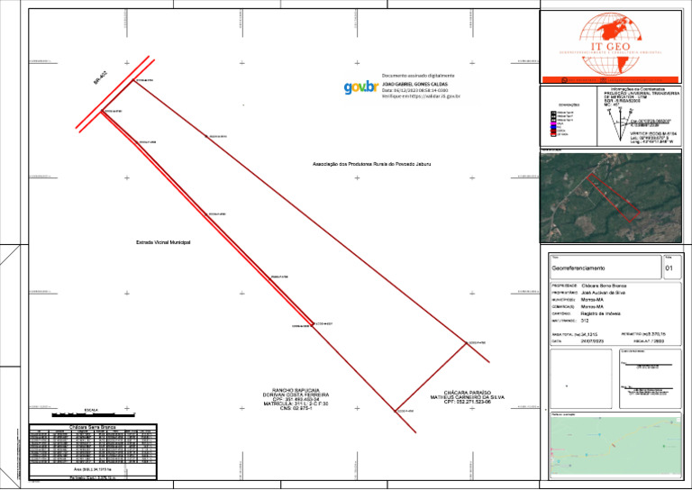 Mapa Chacara Serra Branca Retificado | PDF