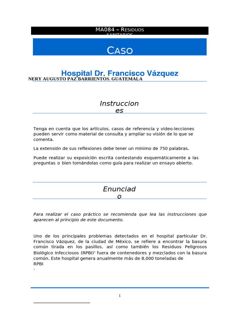 Caso Práctico Resuelto Nery Paz | PDF | Vertedero | Contaminación