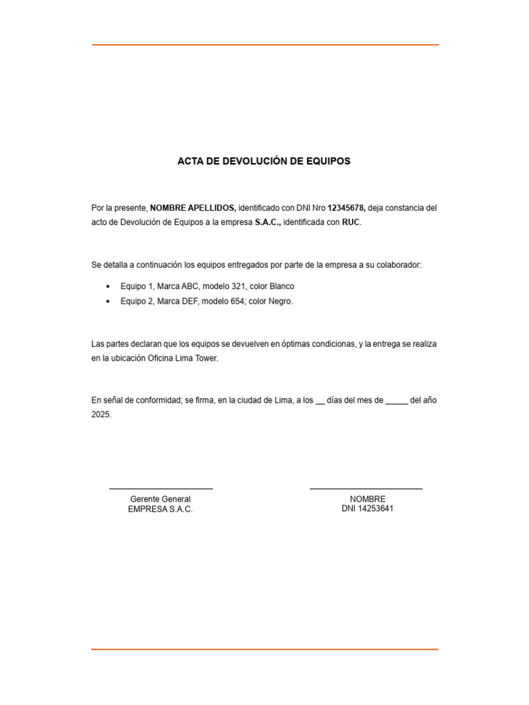 Acta Devolucion | PDF