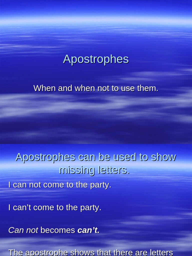 The Uses of Apostrophes | PDF