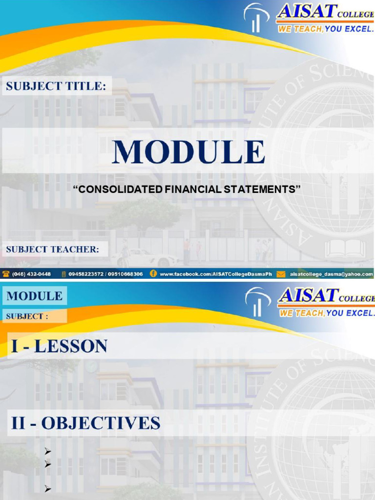 04 Consolidated Financial Statements Basic Consolidation Procedures ...