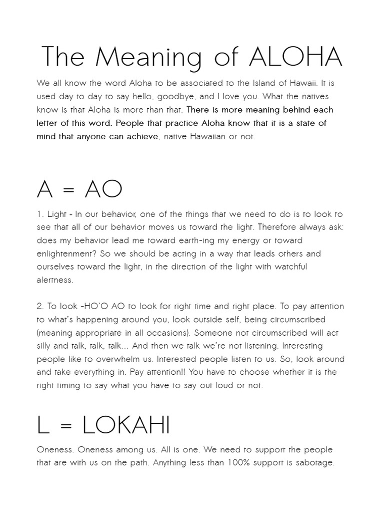 ALOHA | PDF