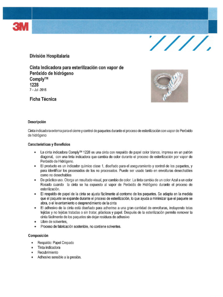 F.T Cinta Indicadora de Esterilizacion A Vapor 1228 | PDF