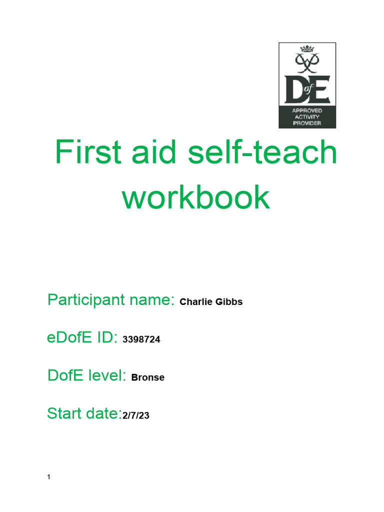 Dofe Self Teach Workbook | PDF | Cardiopulmonary Resuscitation ...