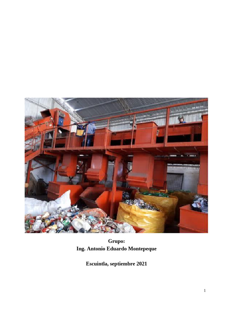 Proyecto Final Planta Tratamiento | PDF | Residuos | Vertedero