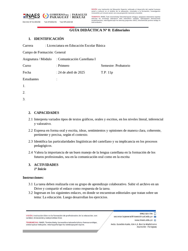 Guía5 Editoriales | PDF | Publicación | Puntuación