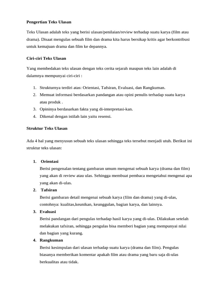 Pengertian Teks Ulasan | PDF