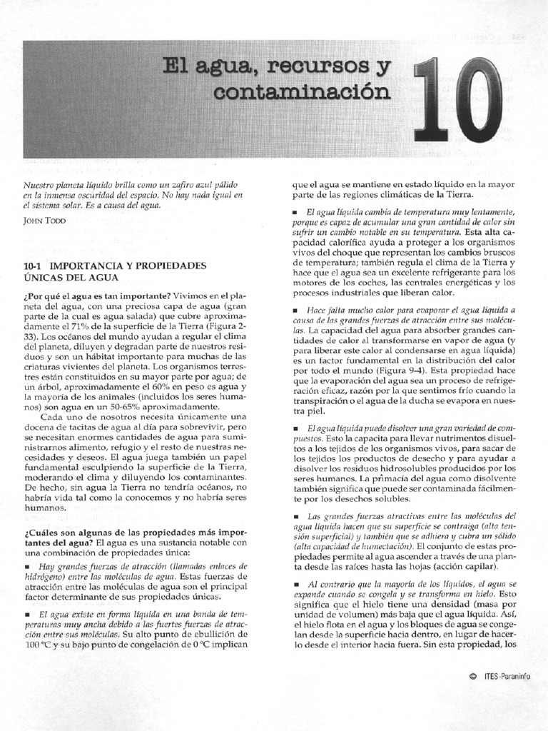 El Agua Recursos y Contaminaci | PDF