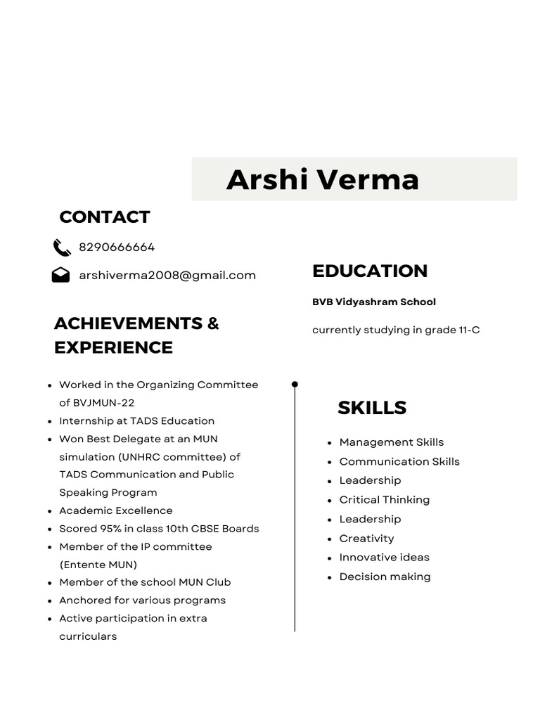 Arshi Verma CV | PDF