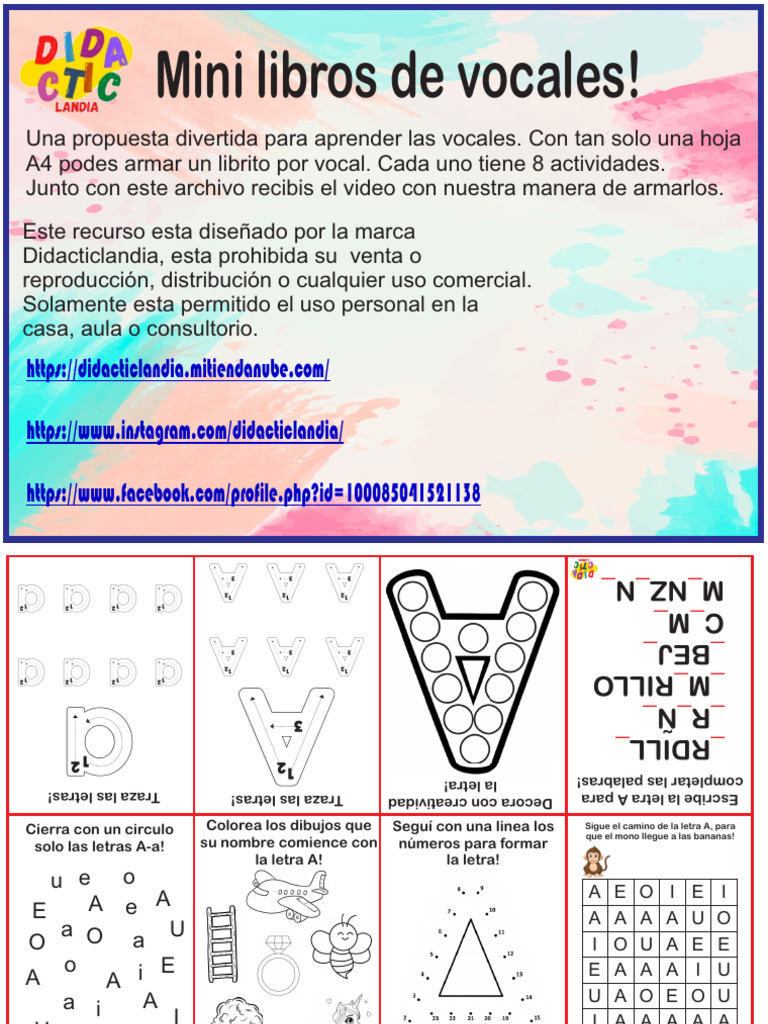Mini Libros de Vocales | PDF