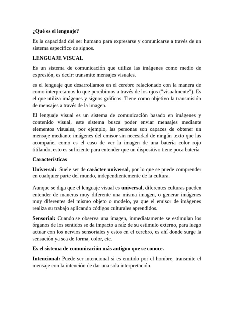 Características del lenguaje visual | PDF | Imagen | Comunicación