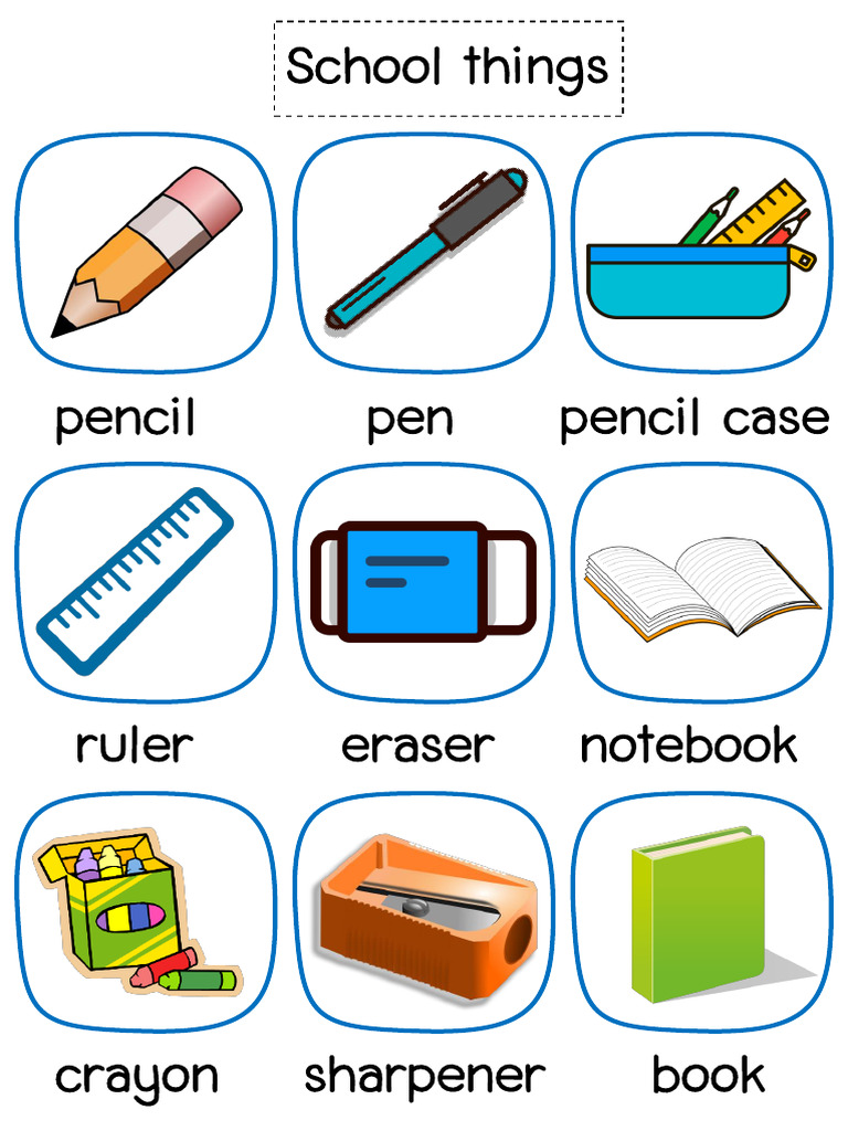 School Things Worksheet - Kindergarten | PDF