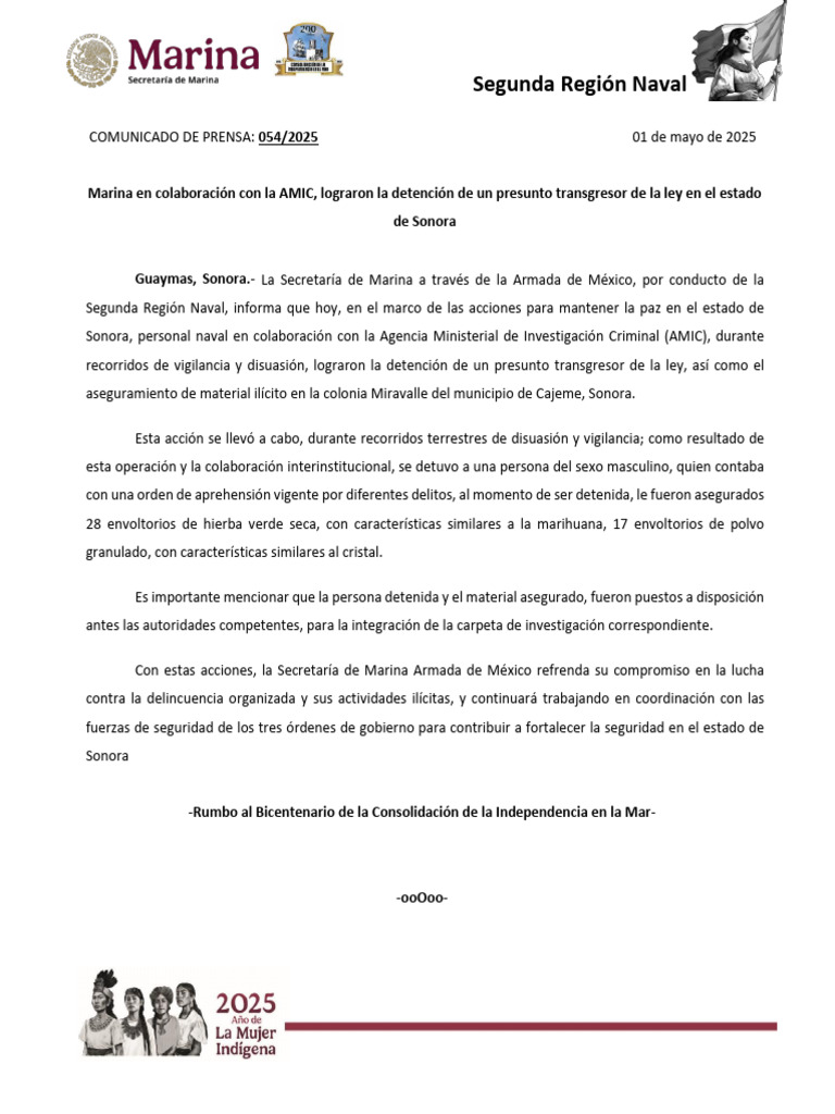 Comunicado 054 RN2 01.05.25 | PDF