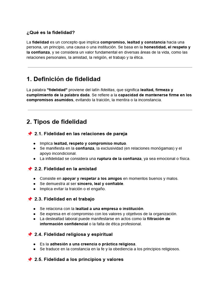 Definición y tipos de fidelidad | PDF | Psicología Social