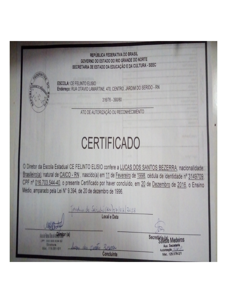 Certifica Do | PDF