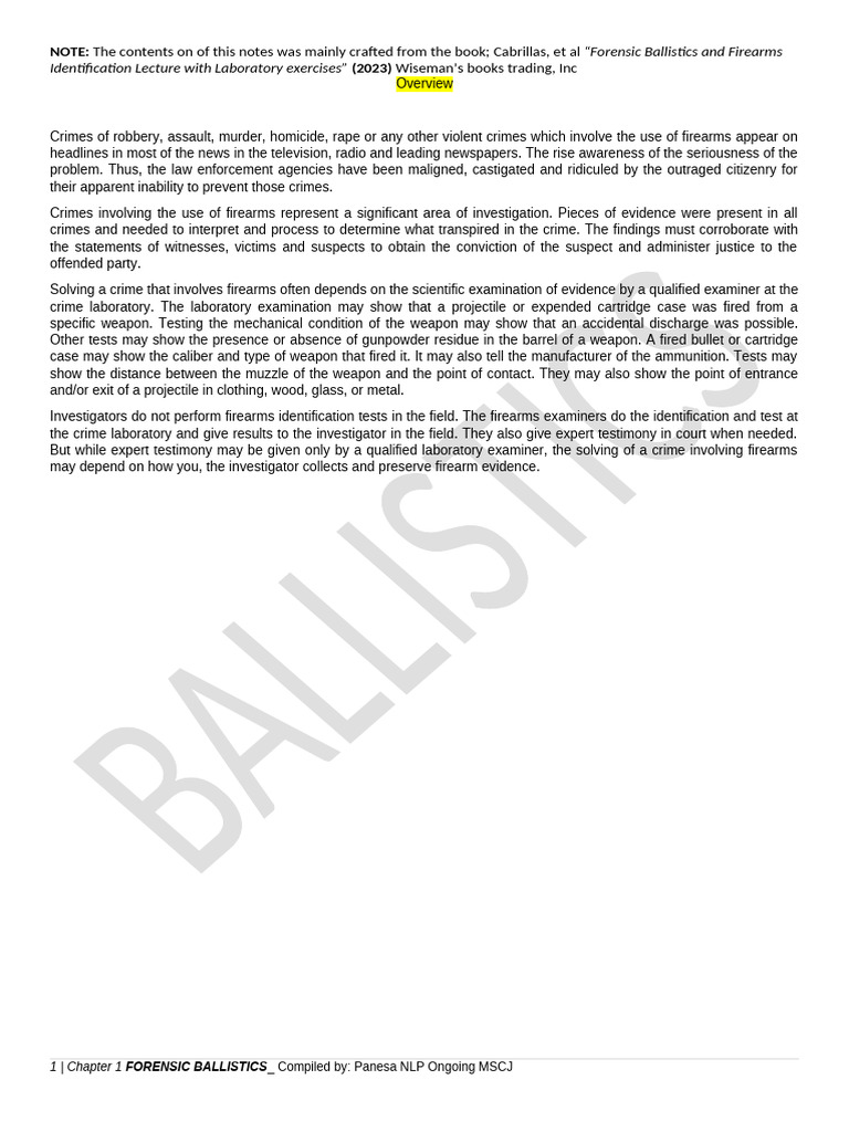 Notes in Ballistics Final | PDF | Gun Barrel | Firearms