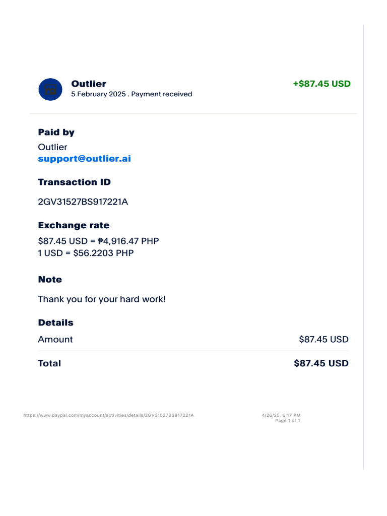 PayPal- Transaction Details | PDF