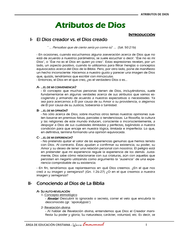 ATRIBUTOS DE DIOS Intro | PDF | Dios | Biblia