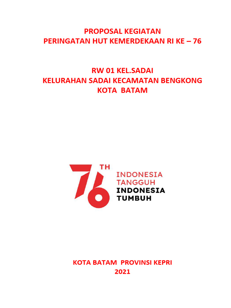 Proposal HUT RI ke-76 RW 01 Sadai | PDF