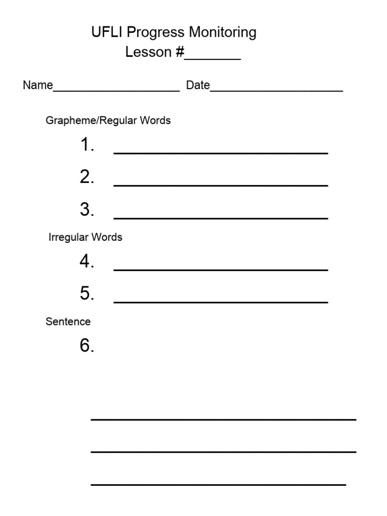 UFLI Progress Monitoring PDF | PDF