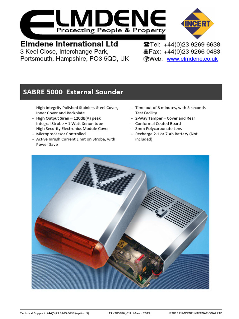 PAK200386_01J Sabre 5000 Instruction sheet_w | PDF | Electrical ...