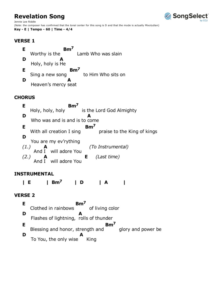 Revelation Song E | PDF