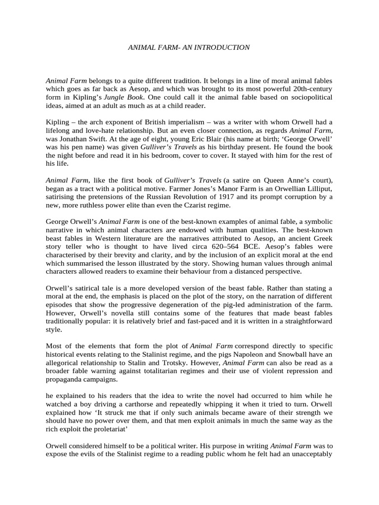 Animal Farm - An Introduction | PDF