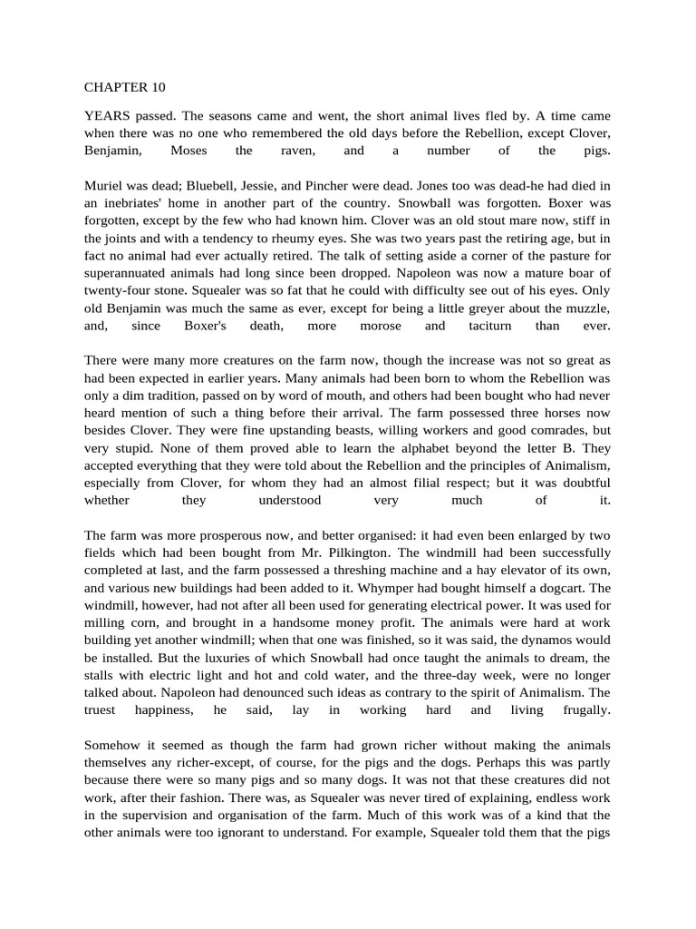 Chapter 10: The Pigs' Transformation | PDF