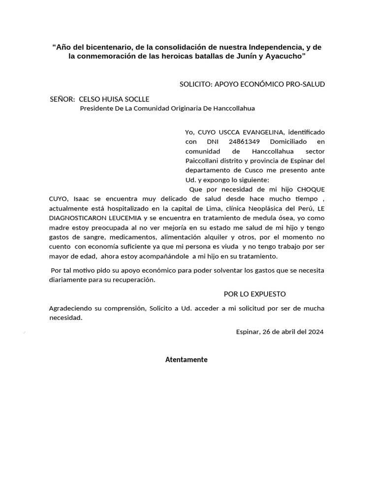 Modelo de Solicitud Simple | PDF