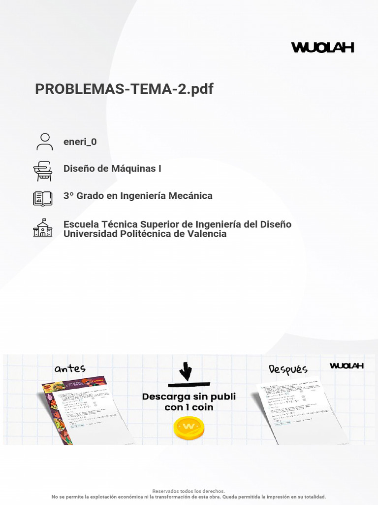 Problemas Tema 2 | PDF | Física Aplicada e Interdisciplinaria | Ingeniería mecánica