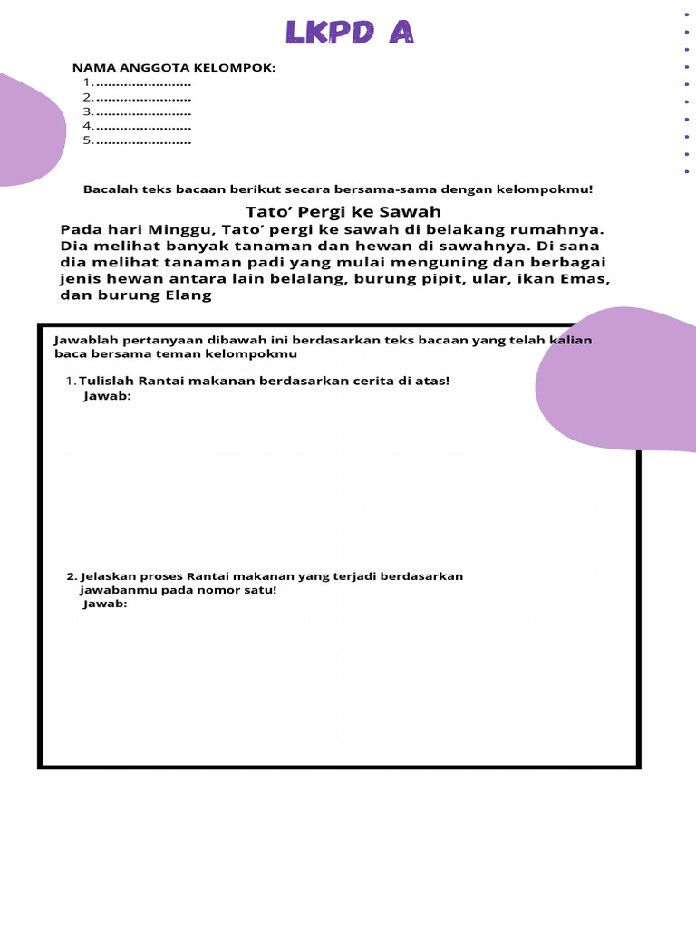 Tato' Pergi Ke Sawah: 2. Jelaskan Proses Rantai Makanan Yang Terjadi ...