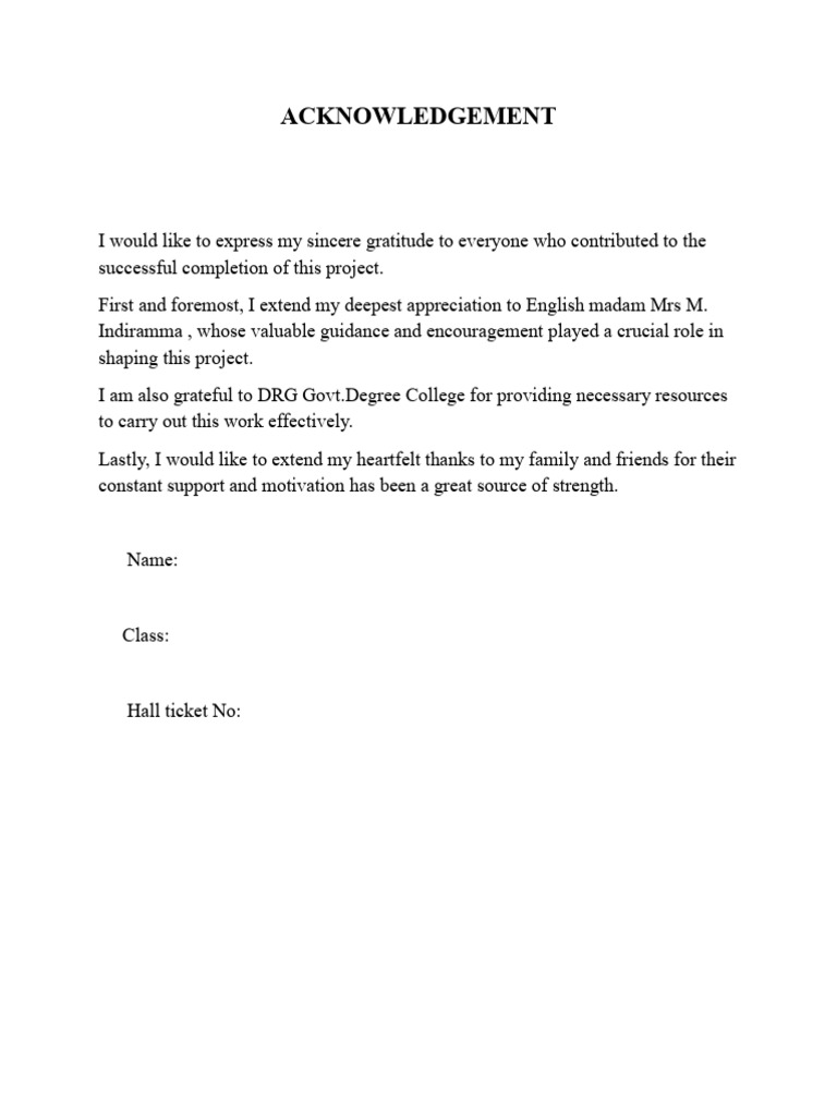 Acknowledgement | PDF